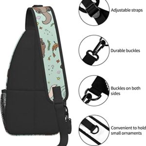 Sea Otter Unisex Sling Backpack Crossbody Shoulder Bags for Men Women Lightweight Daypacks Casual Chest Bag with Adjustable Strap for Walking Biking Hiking Travel Sport Gym