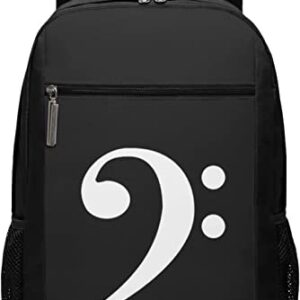 Bass Clef Music Logo Backpack, School, Travel, Sport, Work, Bookbag Laptop Backpack - 17inch