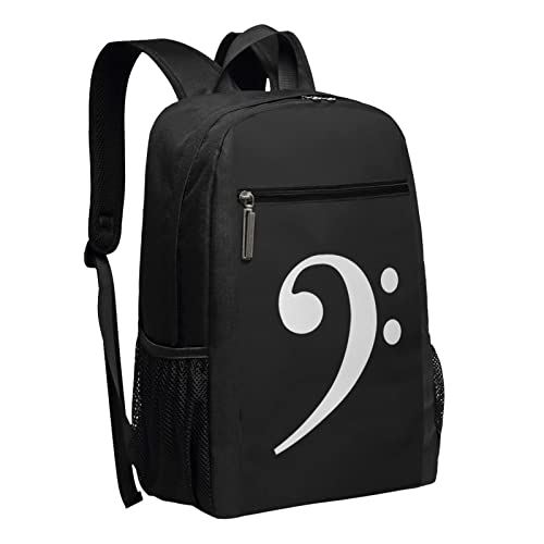 Bass Clef Music Logo Backpack, School, Travel, Sport, Work, Bookbag Laptop Backpack - 17inch