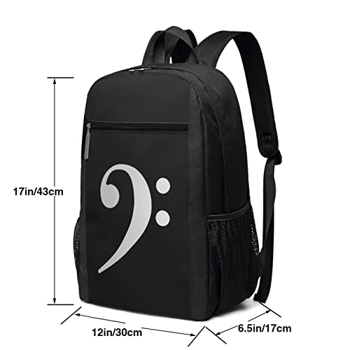 Bass Clef Music Logo Backpack, School, Travel, Sport, Work, Bookbag Laptop Backpack - 17inch