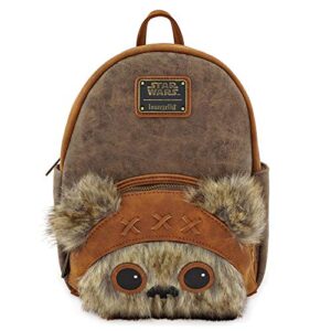 loungefly star wars ewok faux leather cosplay womens mini backpack purse