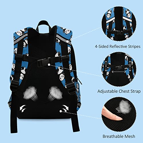 Fisyme Panda Bear Backpack Schoolbag Kids Daypack Toddler Travel School Bag Small Mini Backpacks for Kindergarten Preschool Nursery Children Boys Girl with Chest Strap