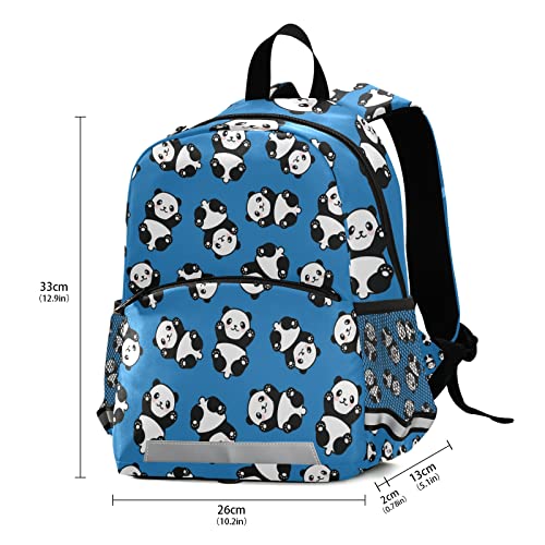 Fisyme Panda Bear Backpack Schoolbag Kids Daypack Toddler Travel School Bag Small Mini Backpacks for Kindergarten Preschool Nursery Children Boys Girl with Chest Strap