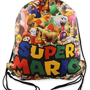 Super Mario Boys Girls 5 piece Backpack Lunch and Snack Bag School Set (One Size, Multicolor)