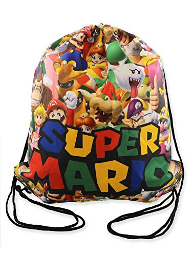 Super Mario Boys Girls 5 piece Backpack Lunch and Snack Bag School Set (One Size, Multicolor)