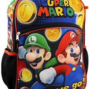 Super Mario Boys Girls 5 piece Backpack Lunch and Snack Bag School Set (One Size, Multicolor)