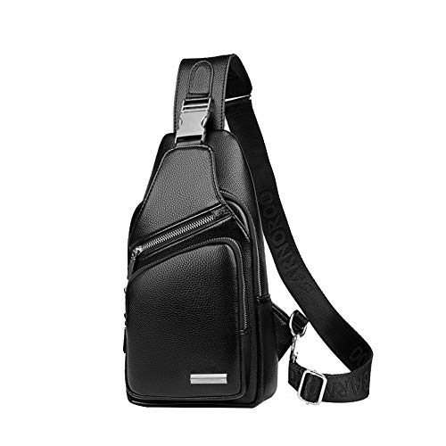 Leathario Leather Sling Bag For Men Chest Crossbody Shoulder Backpack Small Daypack Multipurpose Casual Travel