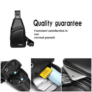 Leathario Leather Sling Bag For Men Chest Crossbody Shoulder Backpack Small Daypack Multipurpose Casual Travel