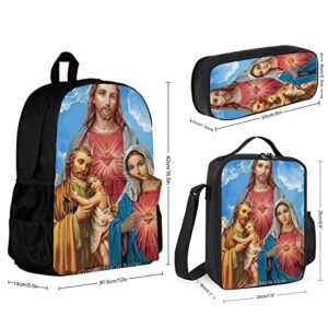 WayGoTee Virgin Mary Our Lady of Guadalupe Backpack Bookbag With Shoulder Bag Pencil Bag Set Bookbags 3pcs Set Gifts