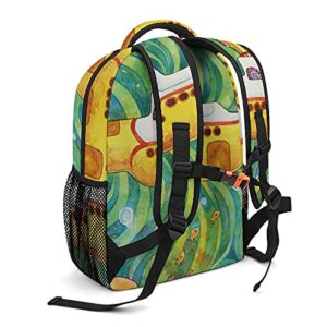 FunnyStar Yellow Submarine Large Capacity Study Backpack Book Bag Daypack With Adjustable Padded Straps For Travel School Camping