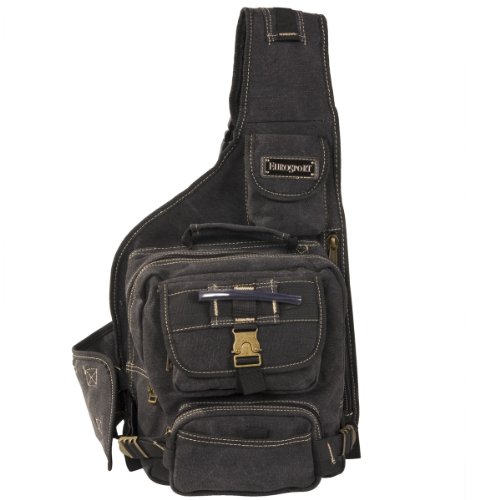 EuroSport Cargo Sling Backpack Black Canvas Bag