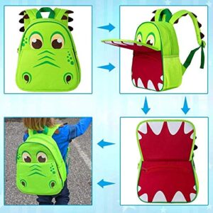 CCJPX 3PCS Toddler Backpack for Boys, 12'' Dinosaur Bookbag and Lunch Box Kindergarten Preschool Bag