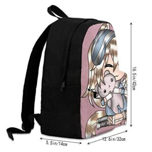 Inspired By Gacha-Life Adult Backpack Teen Men Women Outdoor School Bag Travel Outing Luggage Bag Black One Size