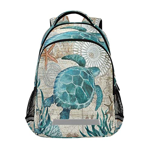 Ocean Sea Turtle Backpacks Travel Laptop Daypack School Book Bag for Men Women Teens Kids