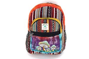 himalaya handmade unique design himalaya hemp backpack small backpack hippie backpack festival backpack hiking & tablet backpack fair trade handmade with love, rainbow, hbbh-0150