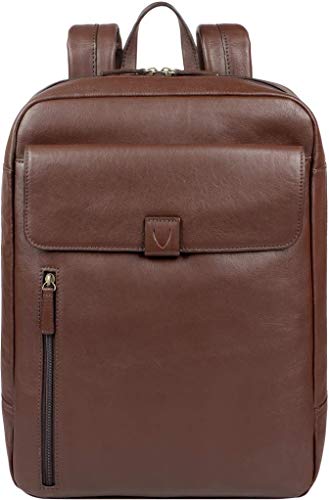 Hidesign Aiden Large Multi-functional Leather 17 Inch Laptop Backpack (Brown)