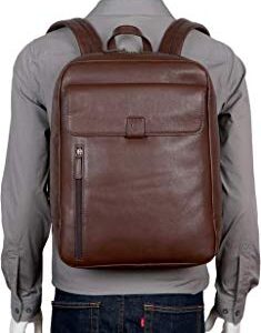 Hidesign Aiden Large Multi-functional Leather 17 Inch Laptop Backpack (Brown)