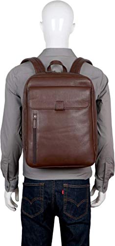 Hidesign Aiden Large Multi-functional Leather 17 Inch Laptop Backpack (Brown)