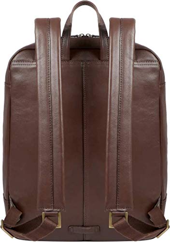 Hidesign Aiden Large Multi-functional Leather 17 Inch Laptop Backpack (Brown)