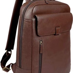 Hidesign Aiden Large Multi-functional Leather 17 Inch Laptop Backpack (Brown)