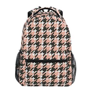 houndstooth tartan tweed laptop backpack 16 inch large backpack for women men school business work travel backpack