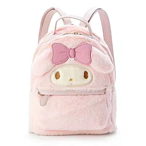 Cute Girl Plush Bag Backpacks for School, 3D Kawaii Animal Cartoon Schoolbag for Girl Bookbag School Supplies, Pink Rabbit