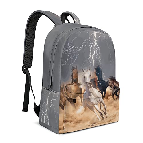 Running Horse Backpack for Youth Girls Boys College Bookbag Laptop Backpack Travel Daypack