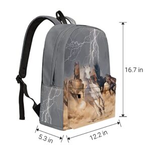 Running Horse Backpack for Youth Girls Boys College Bookbag Laptop Backpack Travel Daypack