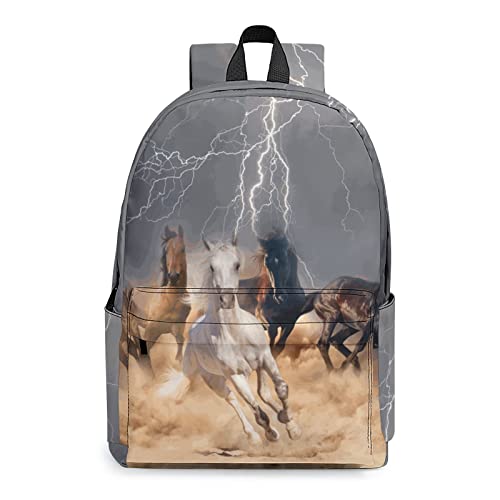 Running Horse Backpack for Youth Girls Boys College Bookbag Laptop Backpack Travel Daypack