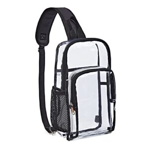 clear sling bag, clear bag stadium approved, large capacity clear shoulder bag for men & women