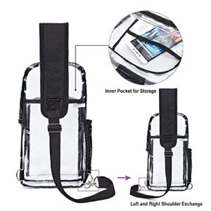 Clear Sling Bag, Clear Bag Stadium Approved, Large Capacity Clear Shoulder Bag for Men & Women