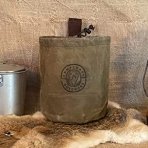 4QT Bushcraft Cookware Bag | Waxed Canvas Bush Pot Bag | Camp Kettle Bag | Outdoor Cooking Kit | Coffee Pot Bag | Foragers Belt Bag (2QT Bushpot Bag)