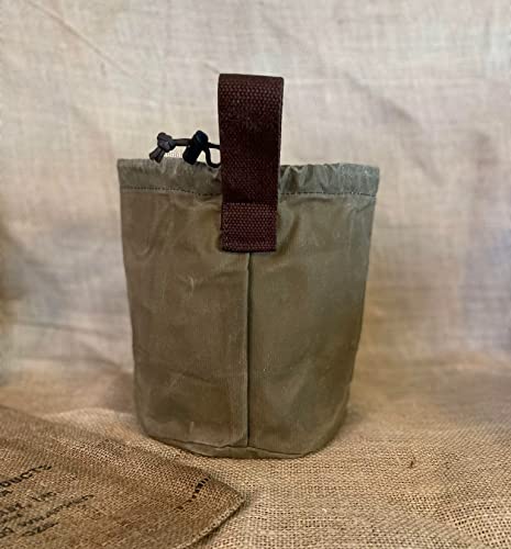 4QT Bushcraft Cookware Bag | Waxed Canvas Bush Pot Bag | Camp Kettle Bag | Outdoor Cooking Kit | Coffee Pot Bag | Foragers Belt Bag (2QT Bushpot Bag)