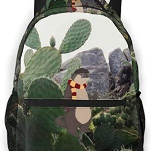 Prickly Pear Cactus Growing Against Sky Bookbag Lightweight Laptop Bag for College Travel Bags Backpack