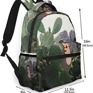 Prickly Pear Cactus Growing Against Sky Bookbag Lightweight Laptop Bag for College Travel Bags Backpack