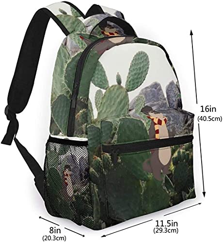 Prickly Pear Cactus Growing Against Sky Bookbag Lightweight Laptop Bag for College Travel Bags Backpack