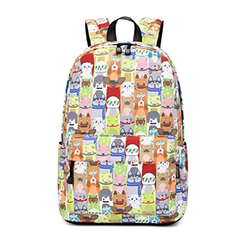 Wadirum Trend Printed School Backpack for Teenage Kids Schoolbag Dog