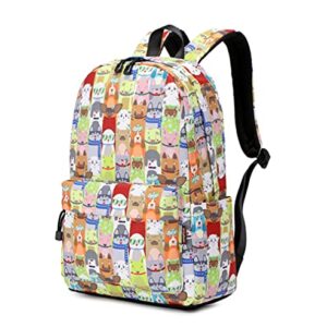 Wadirum Trend Printed School Backpack for Teenage Kids Schoolbag Dog