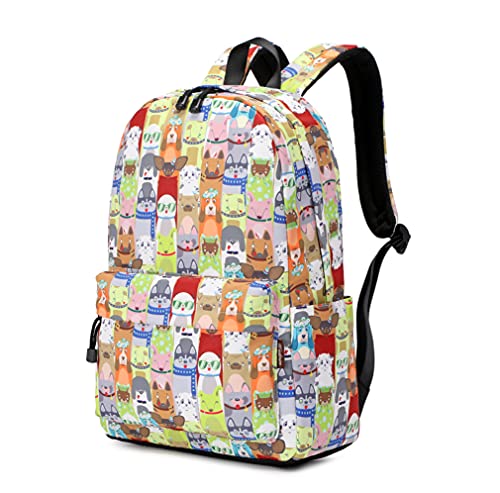 Wadirum Trend Printed School Backpack for Teenage Kids Schoolbag Dog