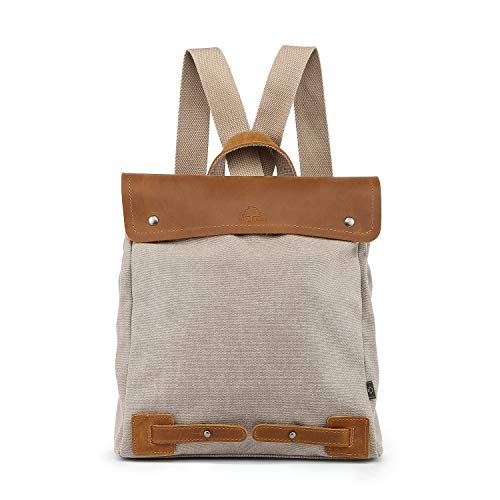 TSD The Same Direction Cooper Canvas Leather Backpack Convertible Crossbody (Ivory)