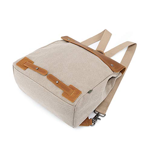 TSD The Same Direction Cooper Canvas Leather Backpack Convertible Crossbody (Ivory)