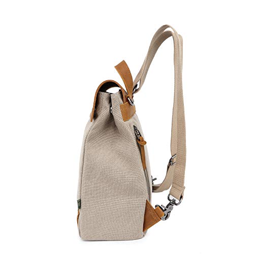 TSD The Same Direction Cooper Canvas Leather Backpack Convertible Crossbody (Ivory)