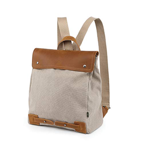 TSD The Same Direction Cooper Canvas Leather Backpack Convertible Crossbody (Ivory)