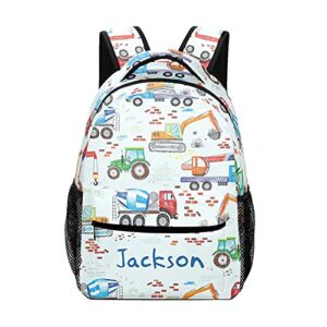 eiis construction tractor excavator personalized school backpack for kid-boy /girl primary daypack travel bookbag, one size, p22889