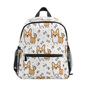 tropicallife corgi dog backpacks for kids girls boys cute puppies preschool toddler bookbag with chest strap school travel toy snack bag daypack