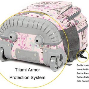 Tilami Rolling Backpack Laptop 18 inch with Lunch Bag, Butterfly