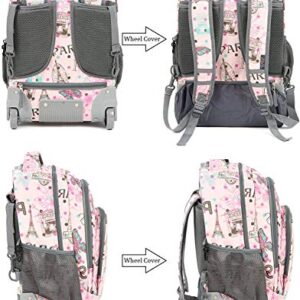 Tilami Rolling Backpack Laptop 18 inch with Lunch Bag, Butterfly