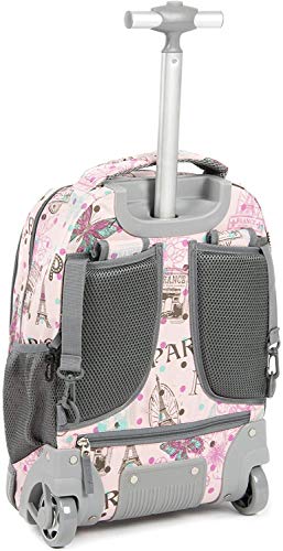 Tilami Rolling Backpack Laptop 18 inch with Lunch Bag, Butterfly