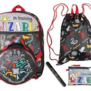 Harry Potter Kids Backpack Wizard In Training 5PC 16" Hogwarts School Combo Set