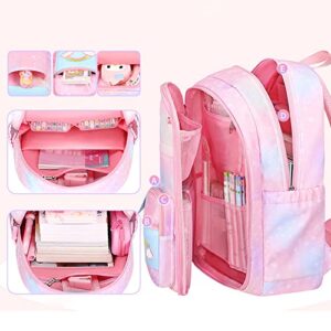 Rainbow Backpack for Girls, Large Capacity Cute School Laptop Backpacks Preschool Kindergarten Bookbag Casual Travel Backbag